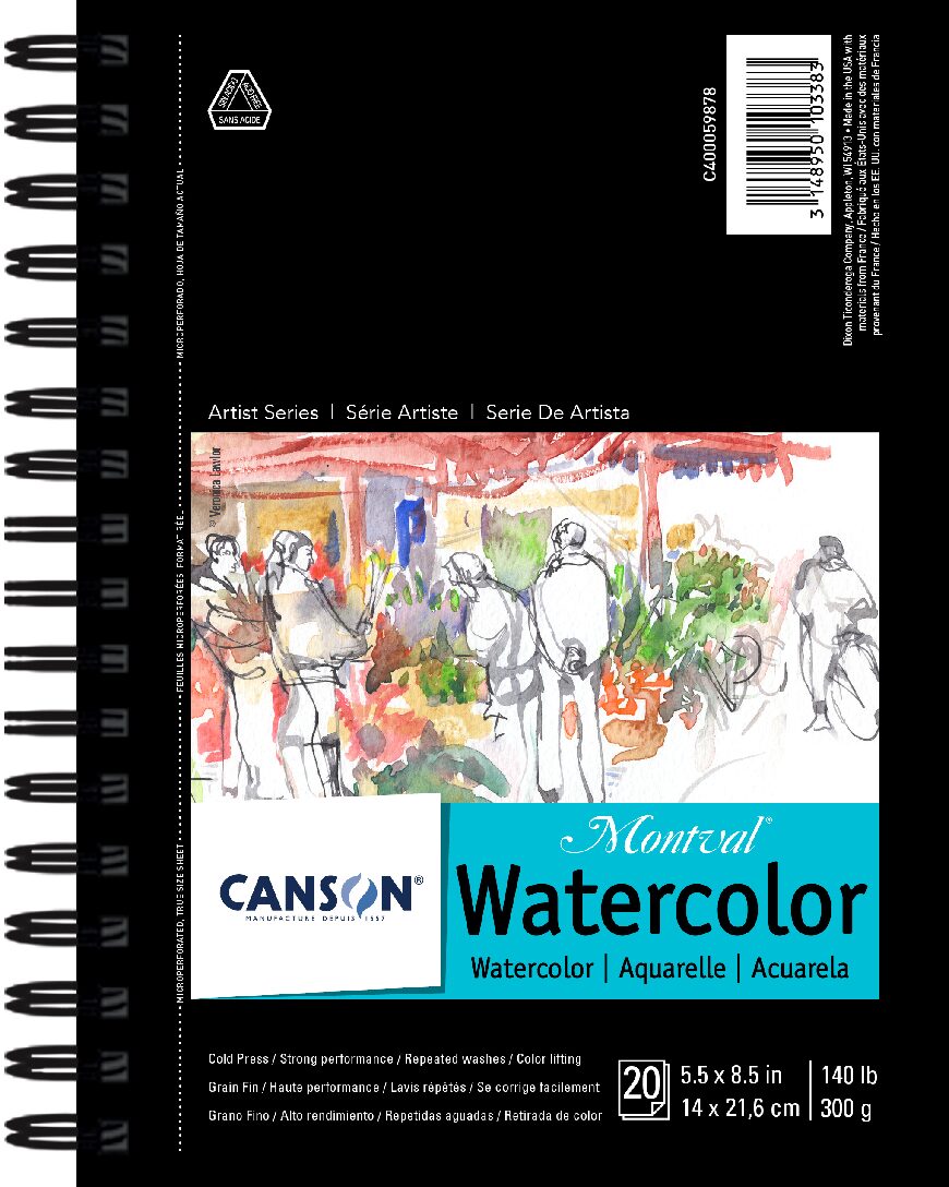 Canson® Montval® Watercolour Pad, 140lbs., 9″x 12″, Fold Over – 12 ...