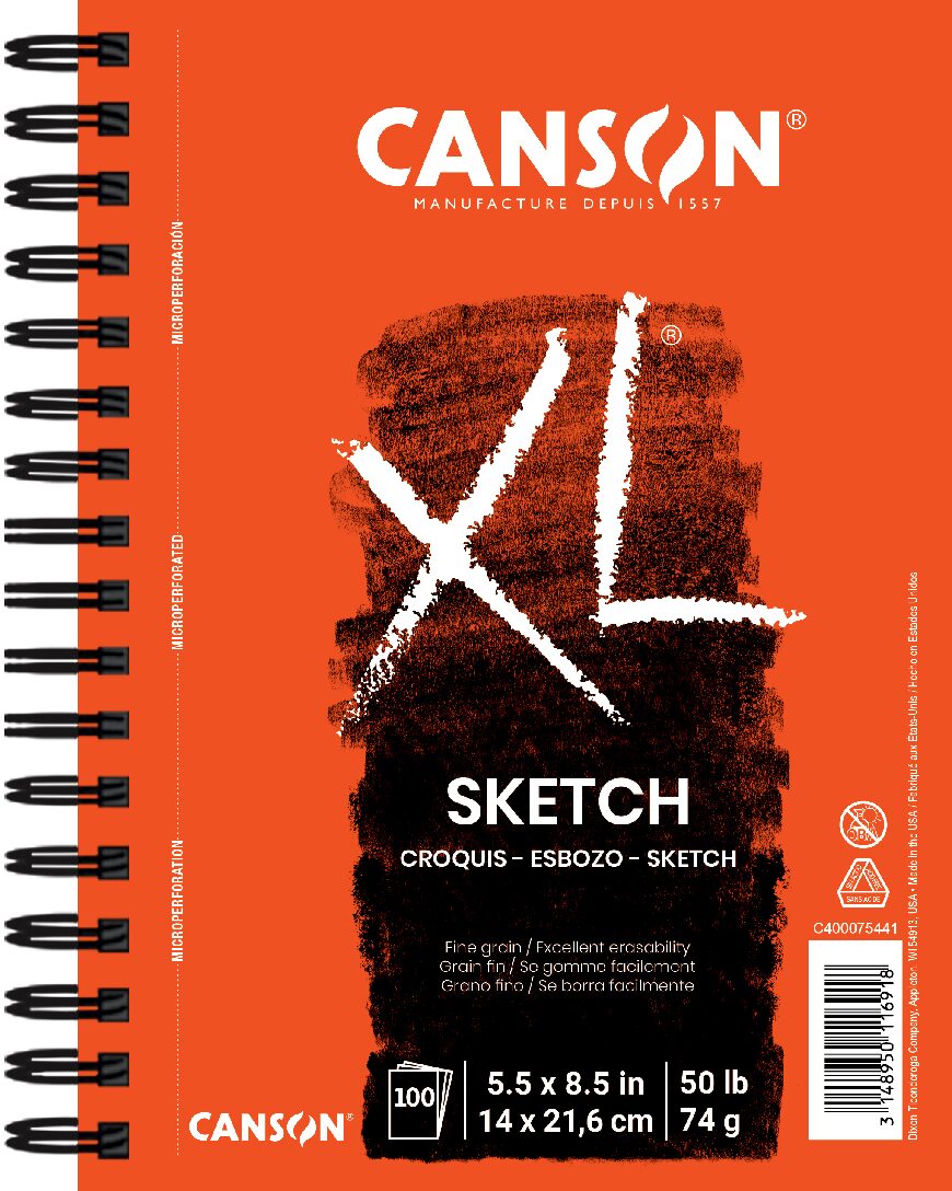 Canson® XL® Sketch Pad, 5.5″x 8.5″- 100 sheets – Side wire bound ...